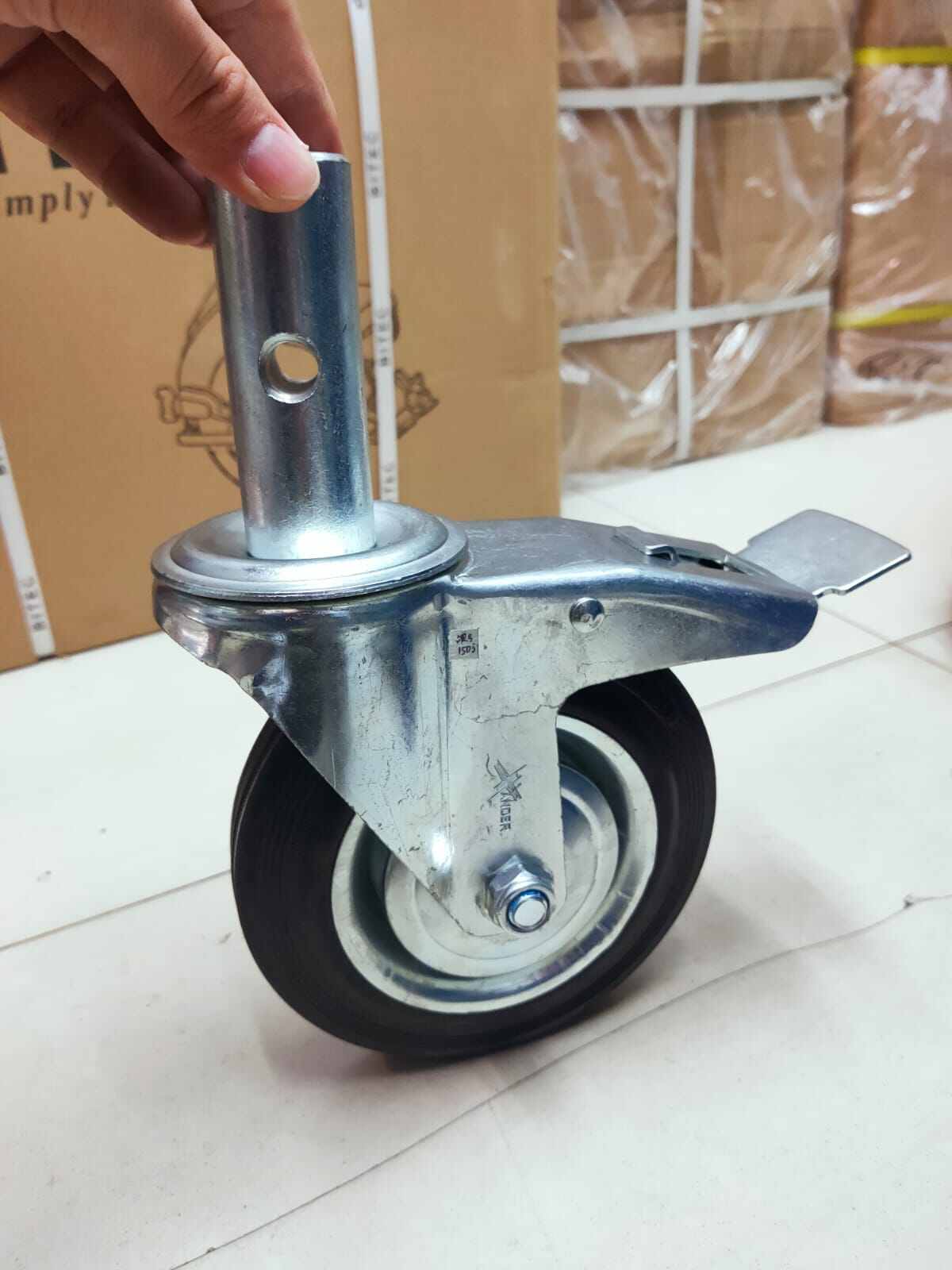 Roda Scafolding 6in rem Roda Steger 6" karet Roda scaffolding Roda ...