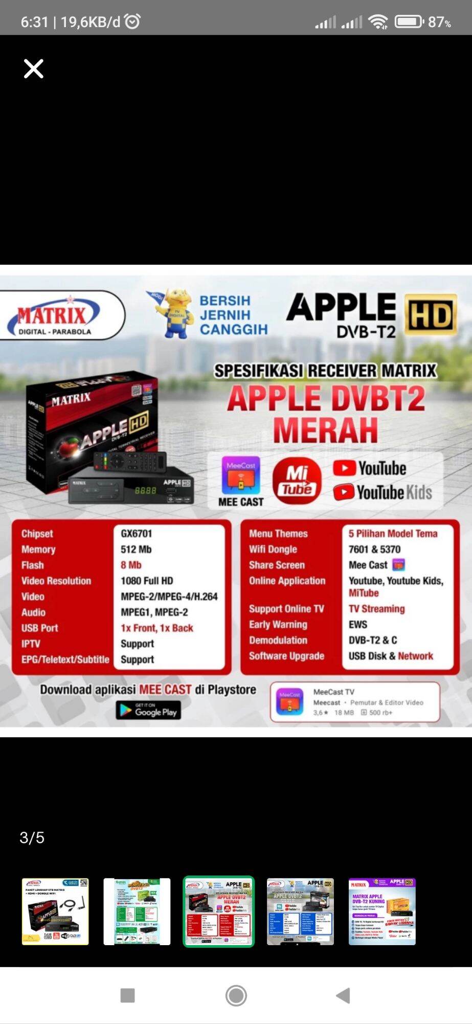 Setbox STB Set Top Box DVBT2 DVB2IP DVB T2 2IP TV Digital Matrix Apple ...