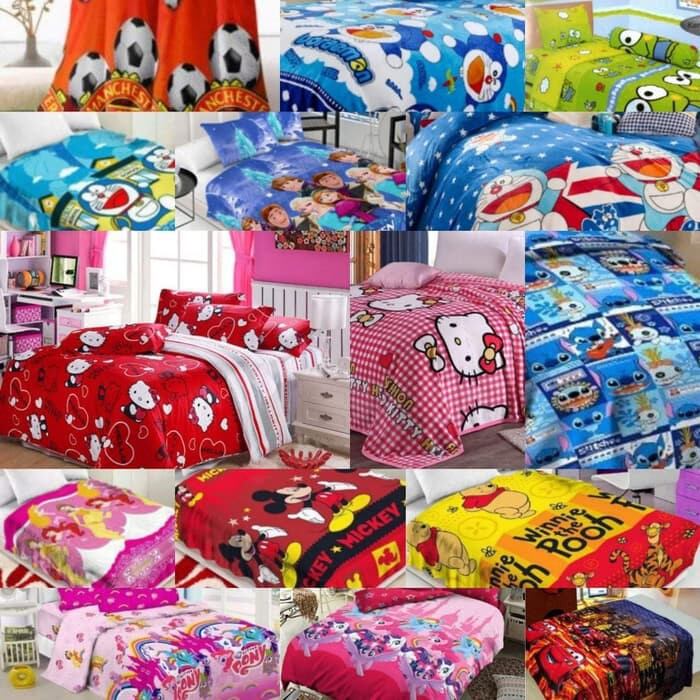 SELIMUT KARAKTER SELIMUT HALUS LEMBUT TEBAL BERMOTIF KARTUN | Lazada ...