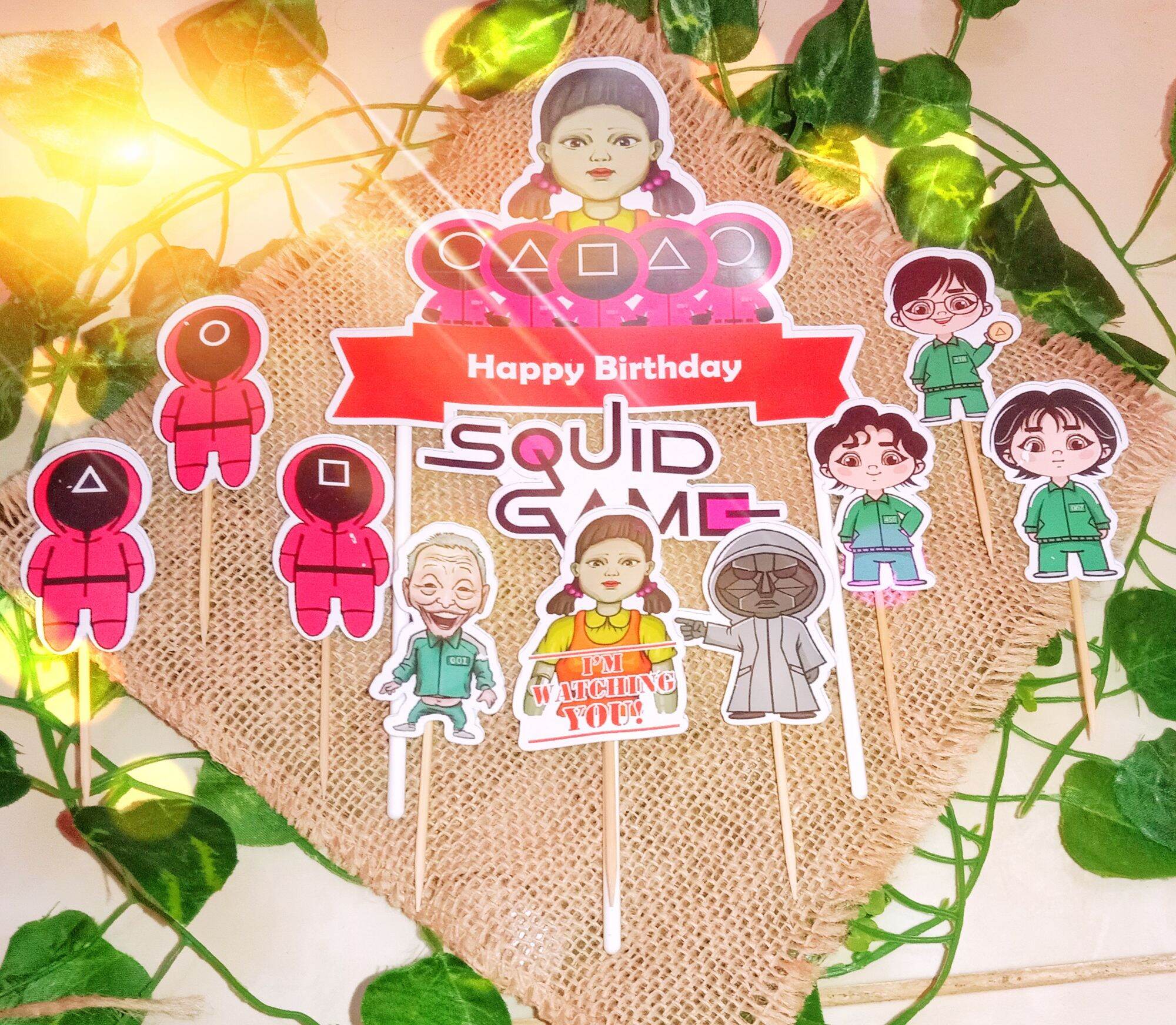 Topper Kue Karakter Squid Game, Bisa Custom Nama | Lazada Indonesia