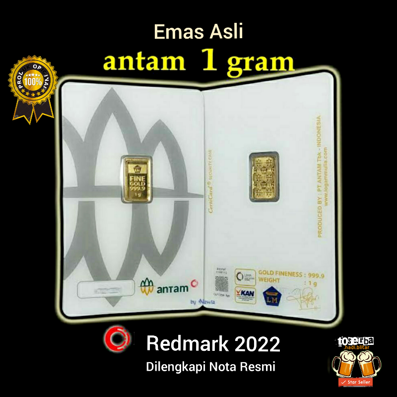 emas Antam 1 gram tahun 2023, emas logam mulia 1 gram certieye 2003 ...
