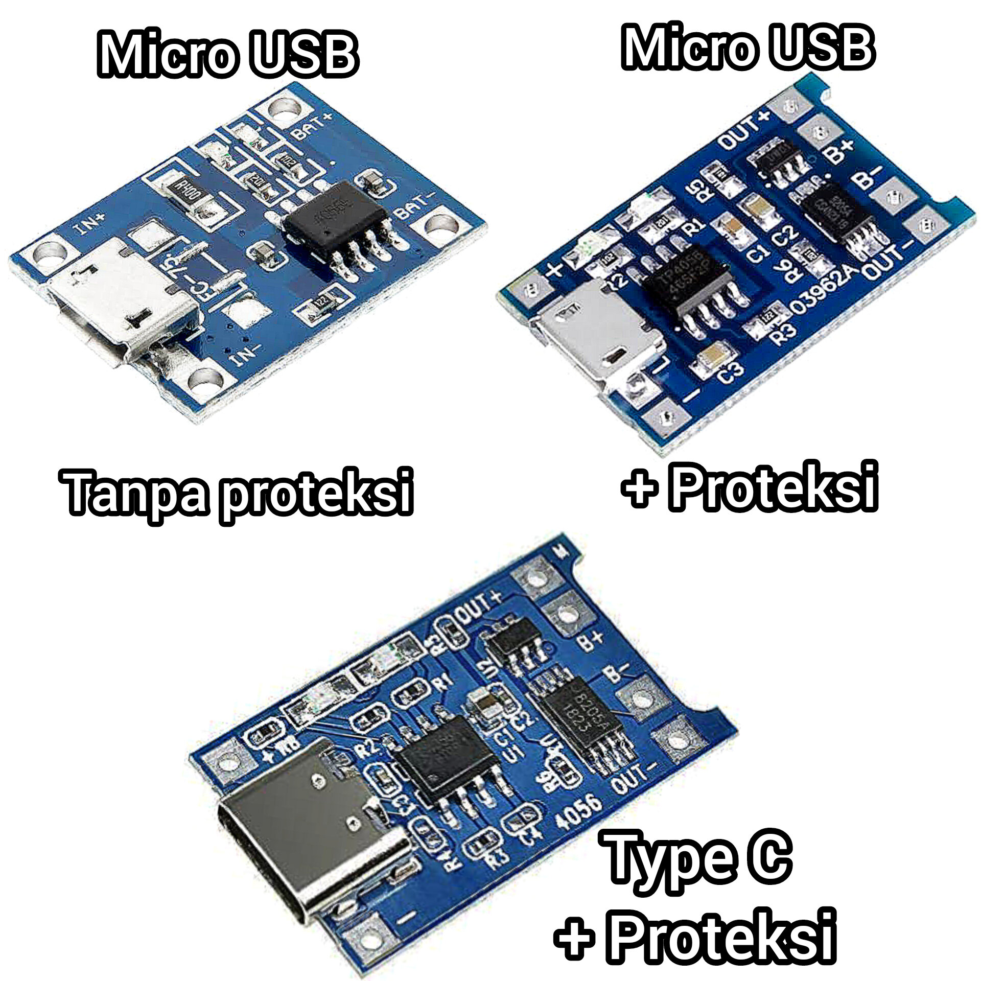 Modul Charger TP4056 + Protection Micro USB / Type C | Lazada Indonesia