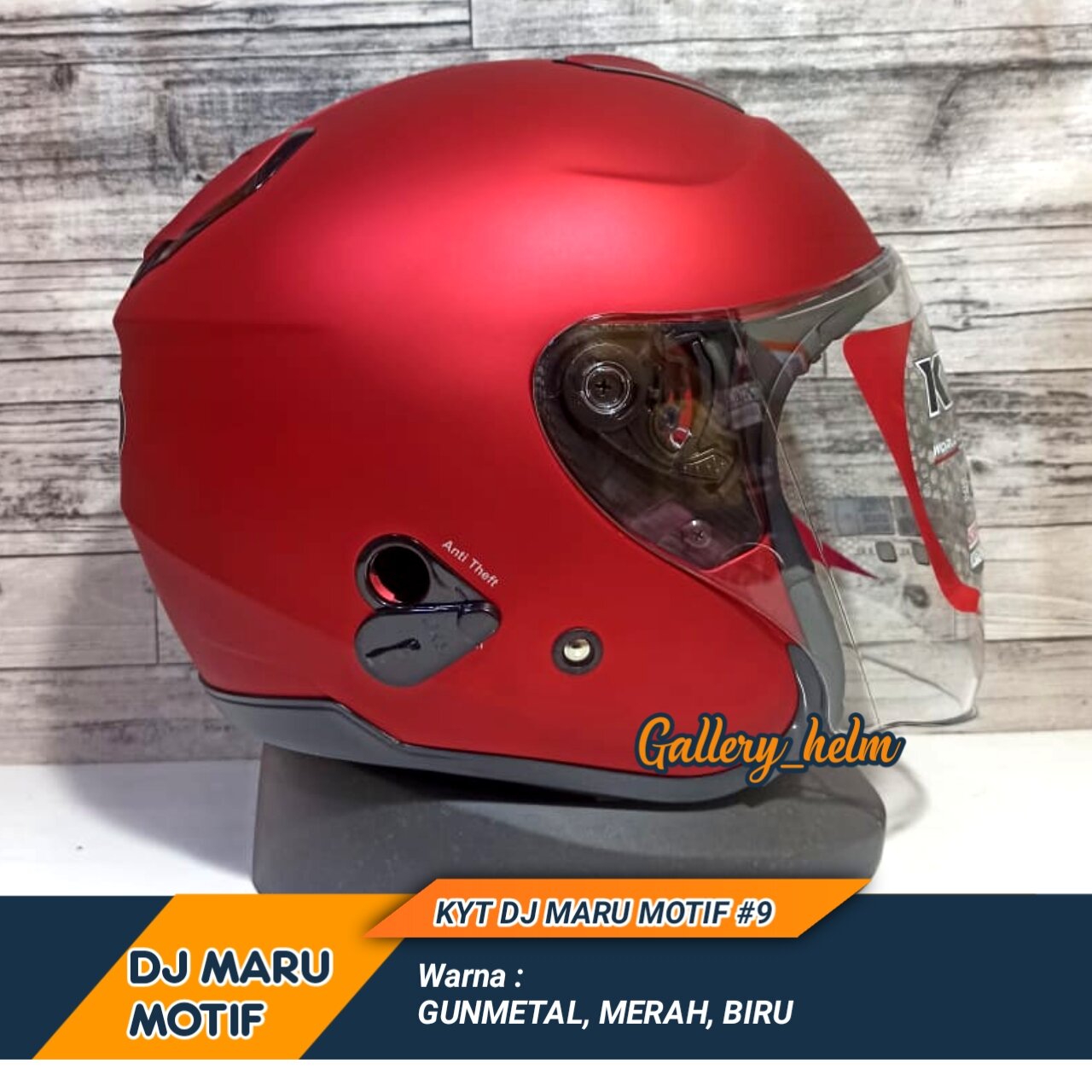 HELM KYT KYOTO SOLID MARUN DOFF / HELM KYT HALF FACE | Lazada Indonesia