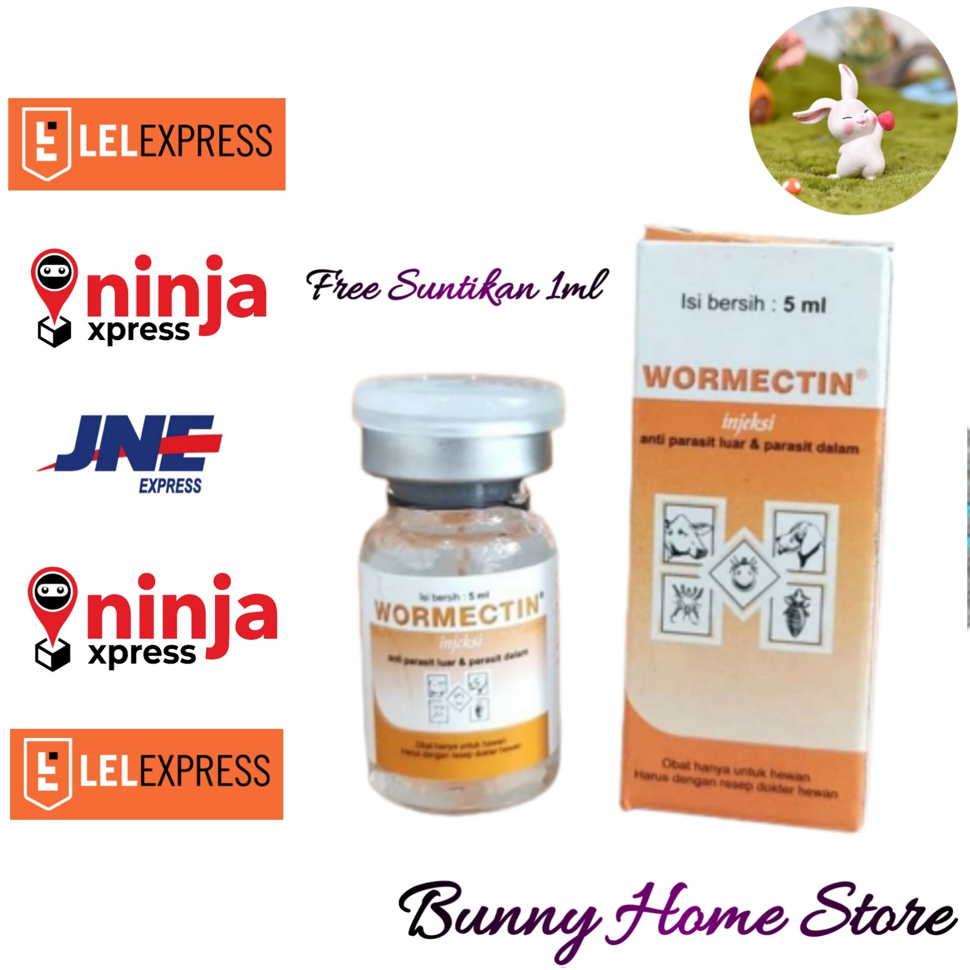 WORMECTIN 5ML INJEKSI SCABIES HEWAN KELINCI, SAPI, KUCING DLL | Lazada ...