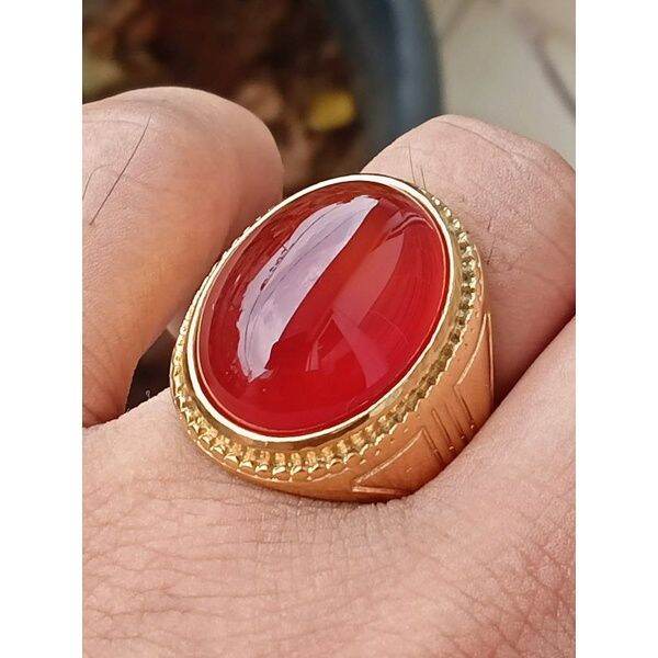 CINCIN BATU AKIK SULAIMAN MADU NATURAL RING TITANIUMv | Lazada Indonesia