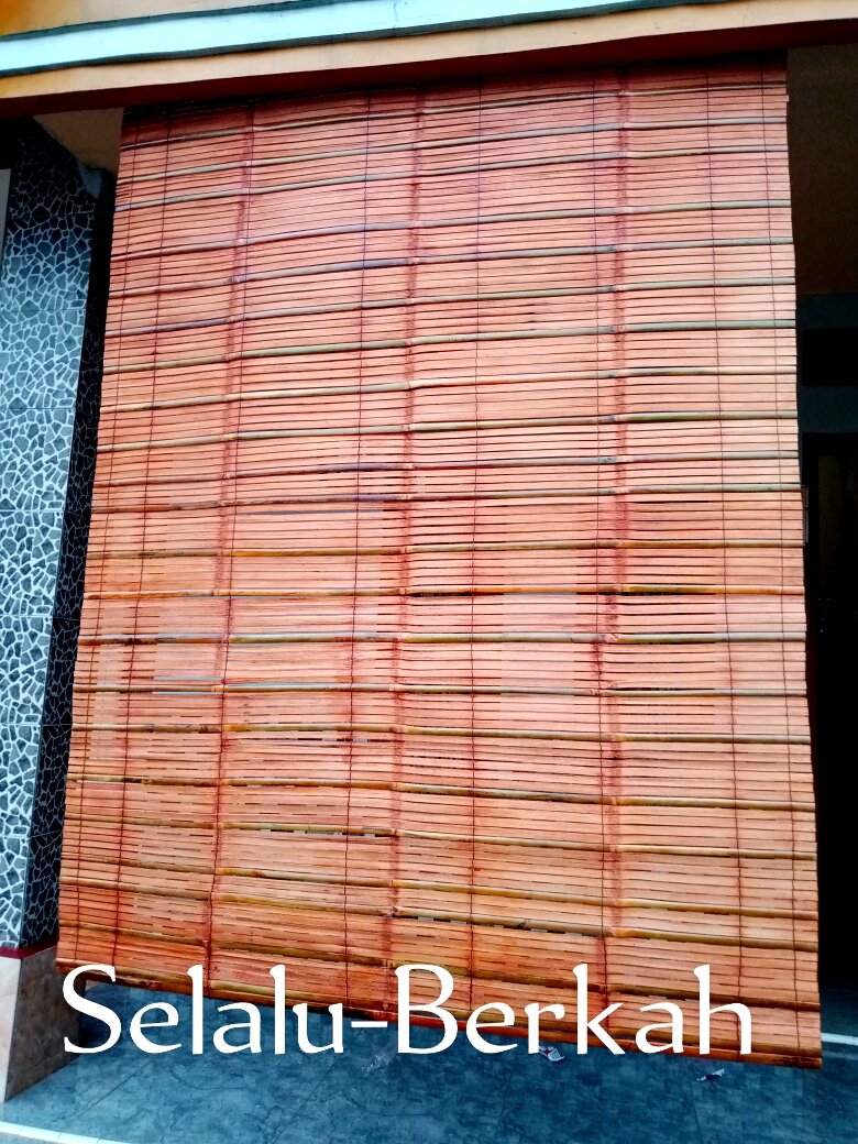 Tirai Bambu gulung murah sudah di pelitur/pernis orange mas | Lazada ...