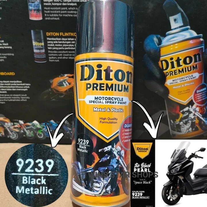 Diton Premium Pilox Pilok Cat Semprot 400cc Ready Berbagai Warna Hitam ...