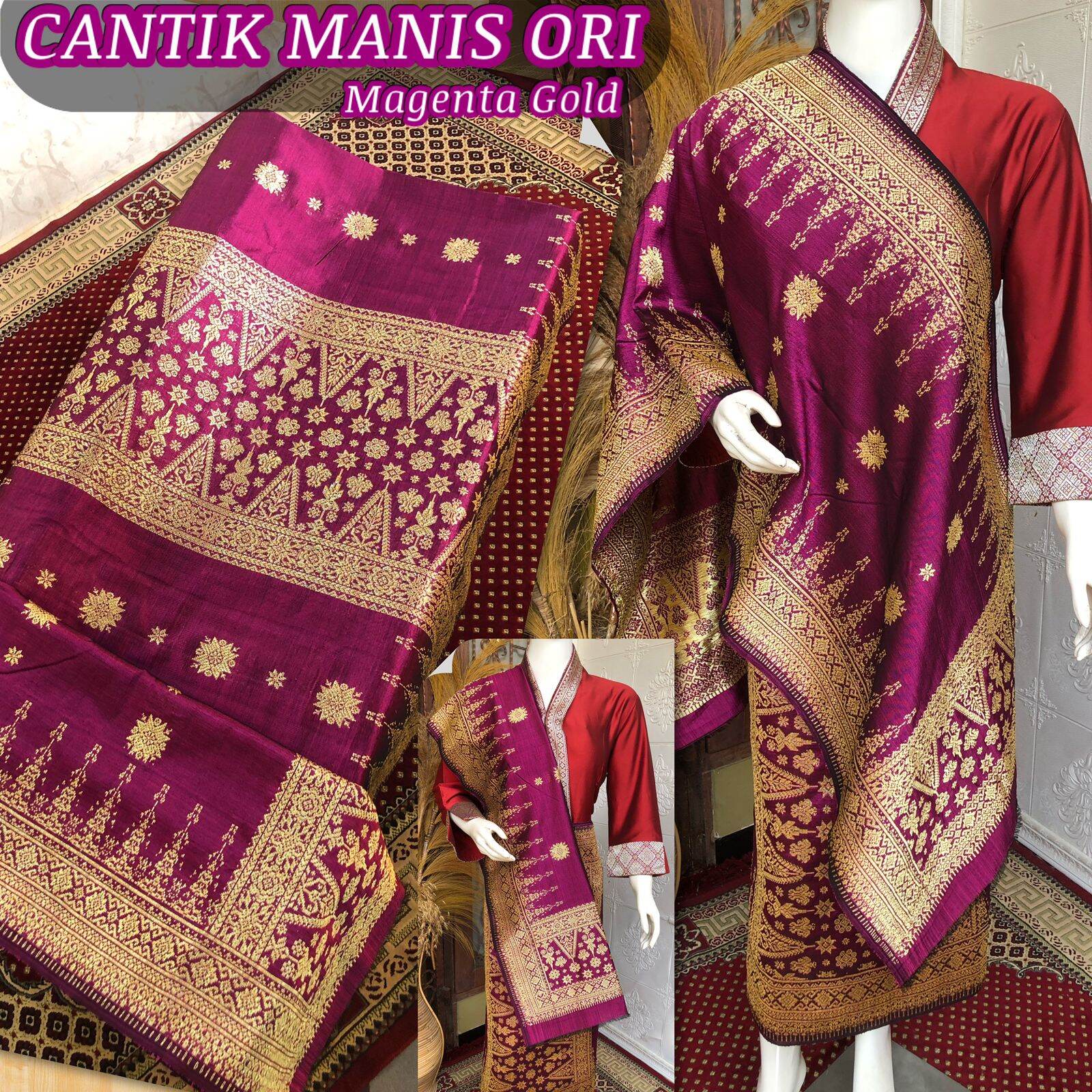SONGKET PALEMBANG WARNA MAGENTA - WARNA LANGKA - CANTIK MANIS BAHAN ...