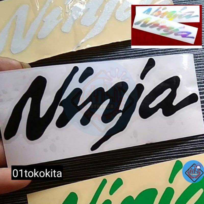 Stiker cutting logo tulisan Ninja, sticker cuting logo motor Ninja ...