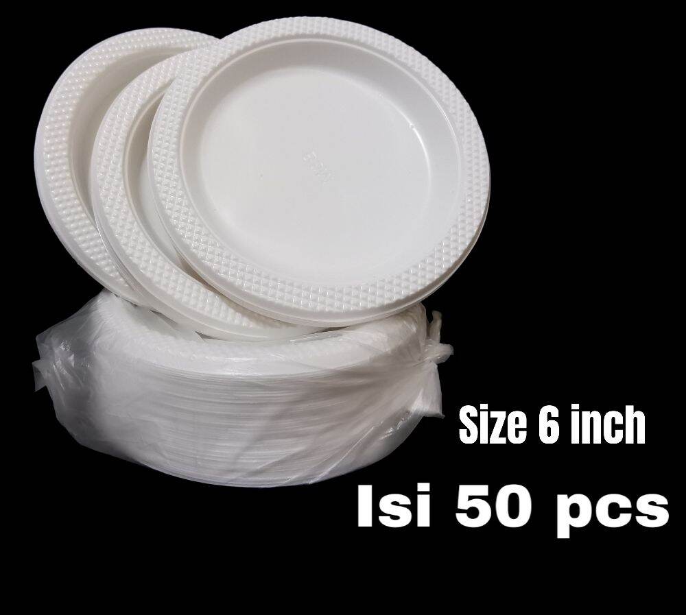 PIRING PLASTIK ISI 50 PCS/PIRING KUE/PIRING NASI TUMPENG/KULINER ...