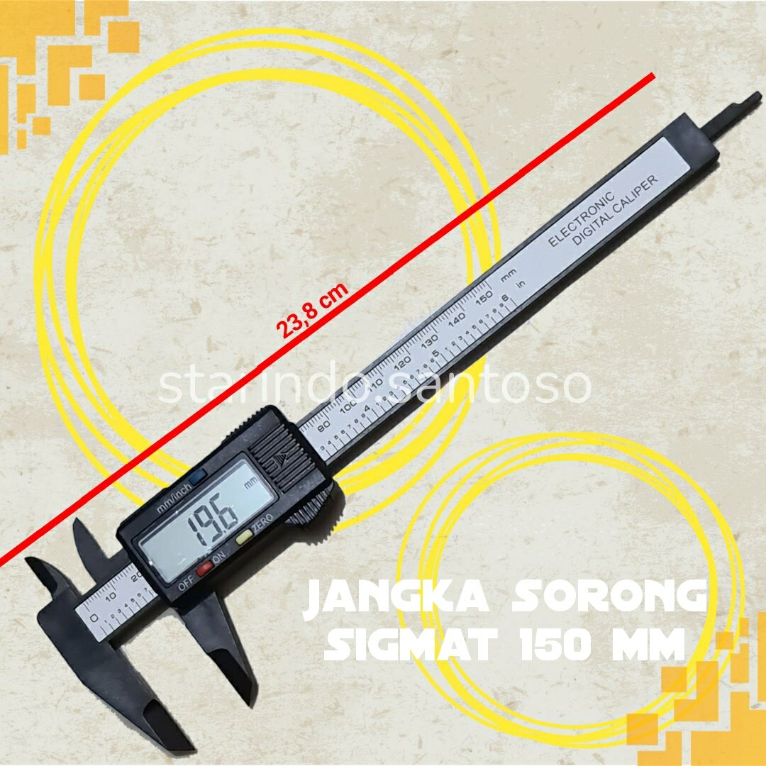 Sigmat JANGKA SORONG DIGITAL 150mm caliper sketmat pengukur penggaris ...