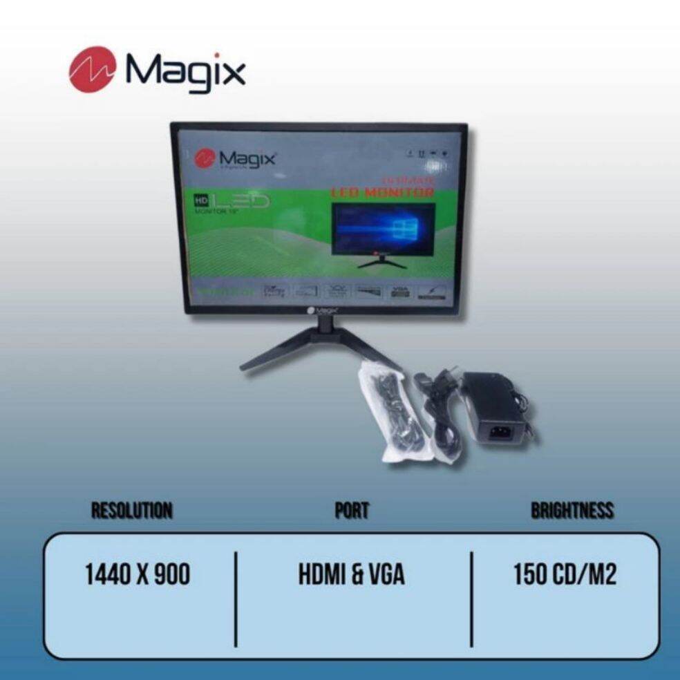 Monitor LED Magix 19" inch VGA & HDMI Gaming Wide Screen | Lazada Indonesia
