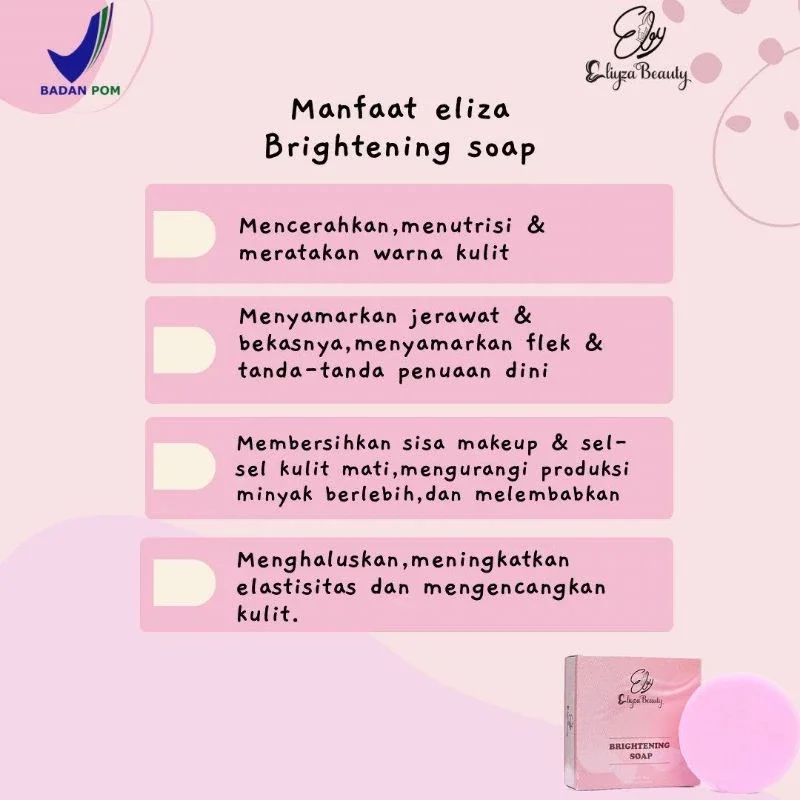 ELIZA BRIGHTENING SOAP SABUN WAJAH MENCERAHKAN MENGATASI JERAWAT COCOK ...