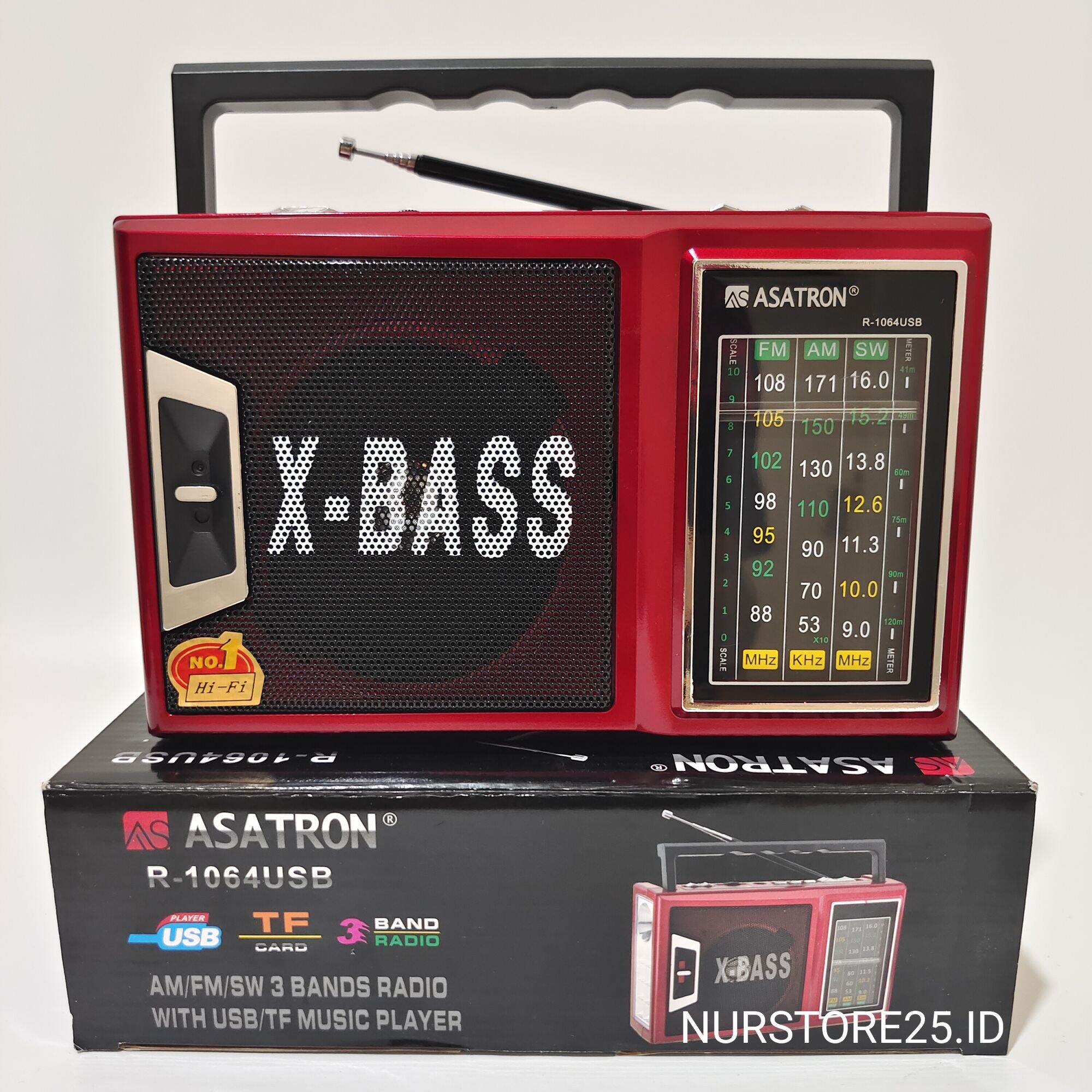 Radio ASATRON Portable X-BASS R-1064USB 3 BAND FM-AM-SW /Radio Portable ASATRON 3 BAND FM-AM-SW ...