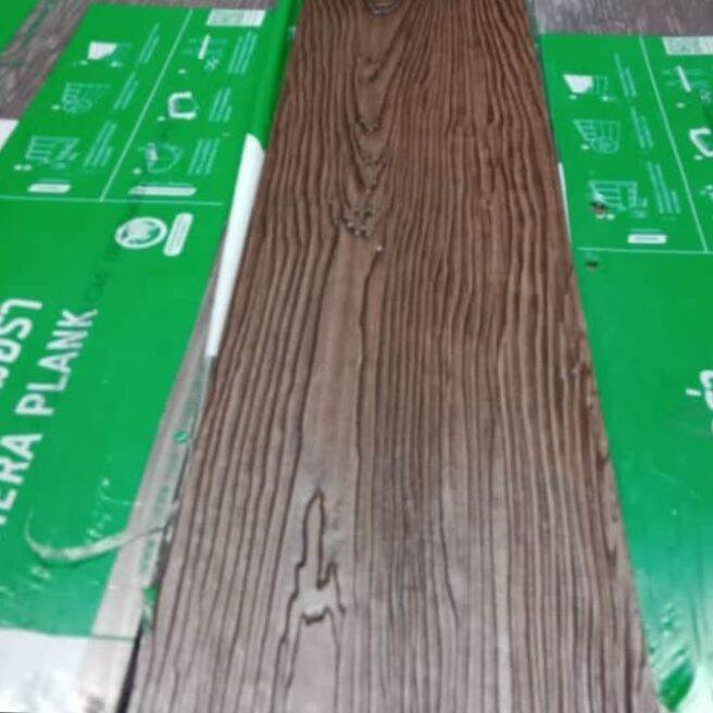 lisplang / papan semen motif serat kayu coklat tua ukuran 1meter lebar ...