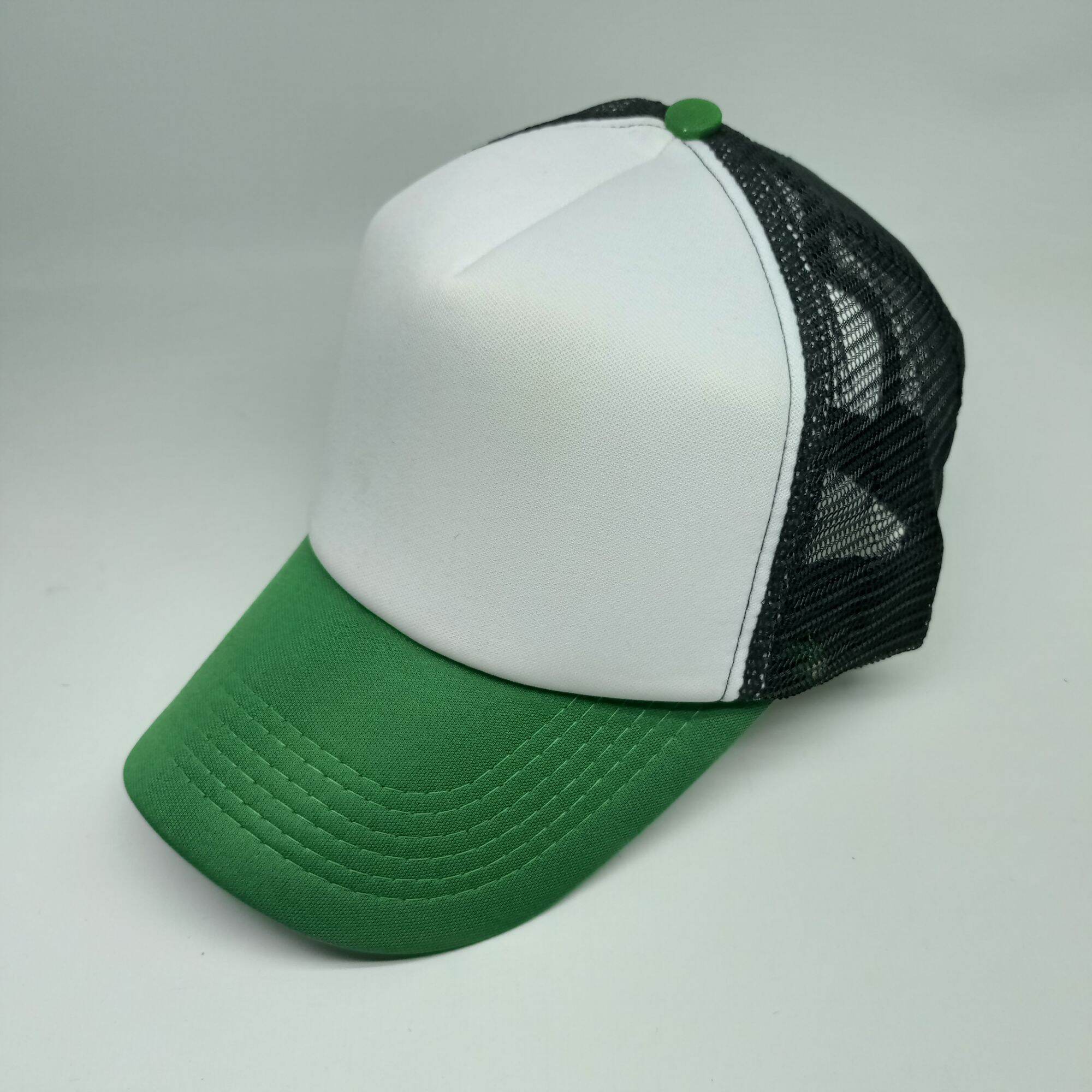 Topi Jaring Trucker Hijau-Putih-Hitam Polos Dewasa | Lazada Indonesia