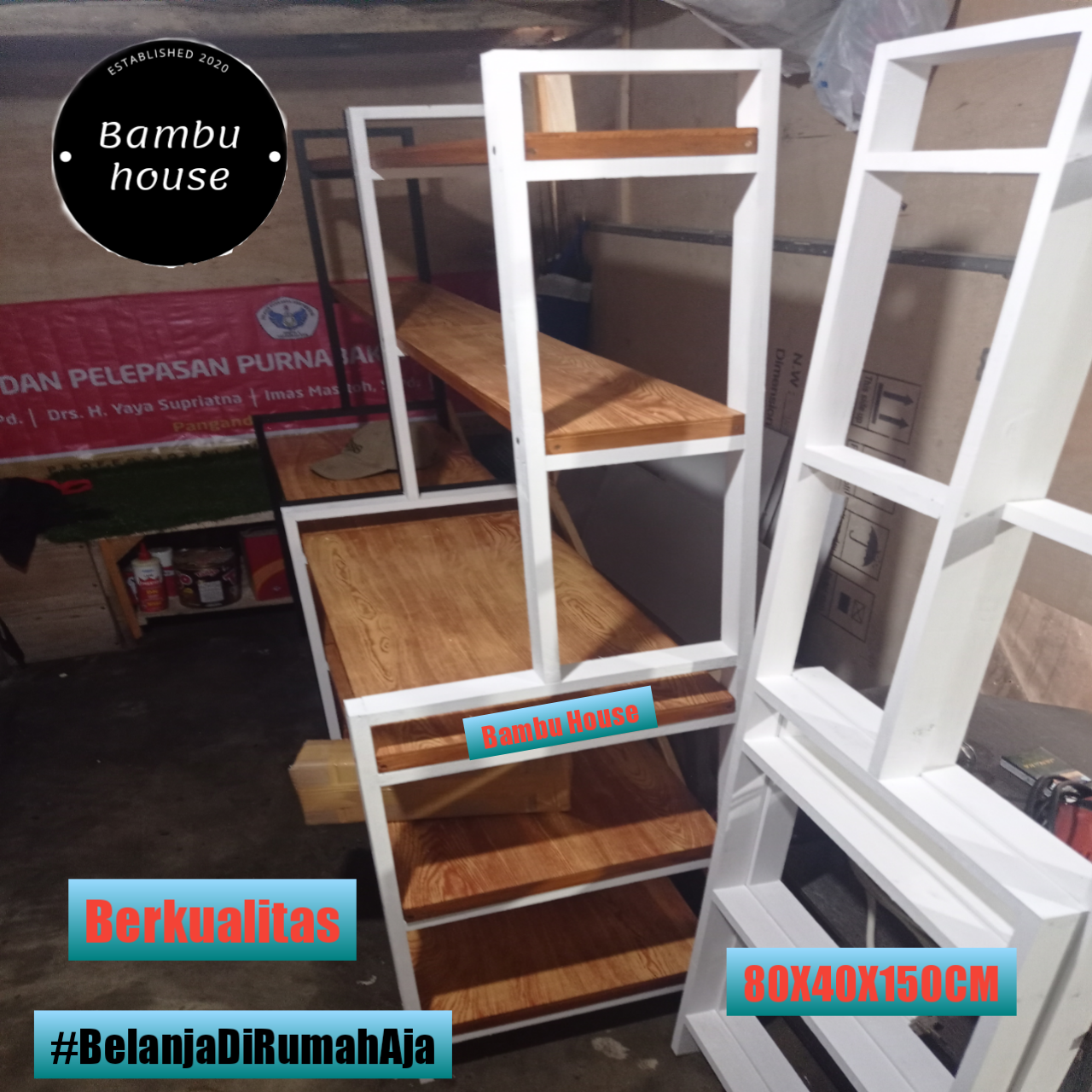 RS 03 | RAK MEJA 5 SUSUN KAYU | MEJA KOMPOR GAS 2 TUNGKU | RAK OVEN ...