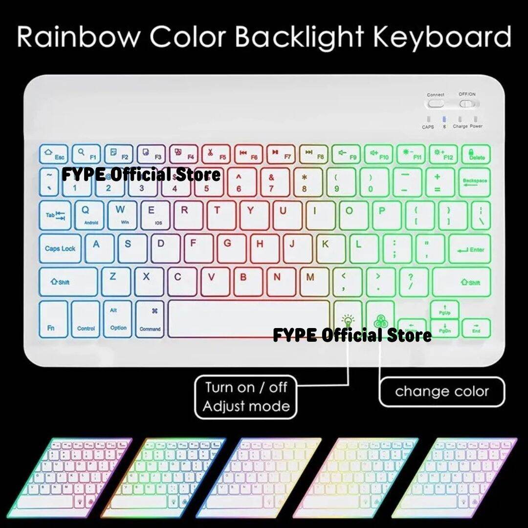 Keyboard Bluetooth LED 10 Inch Backlit Backlight Wireless Keyboard LED ...