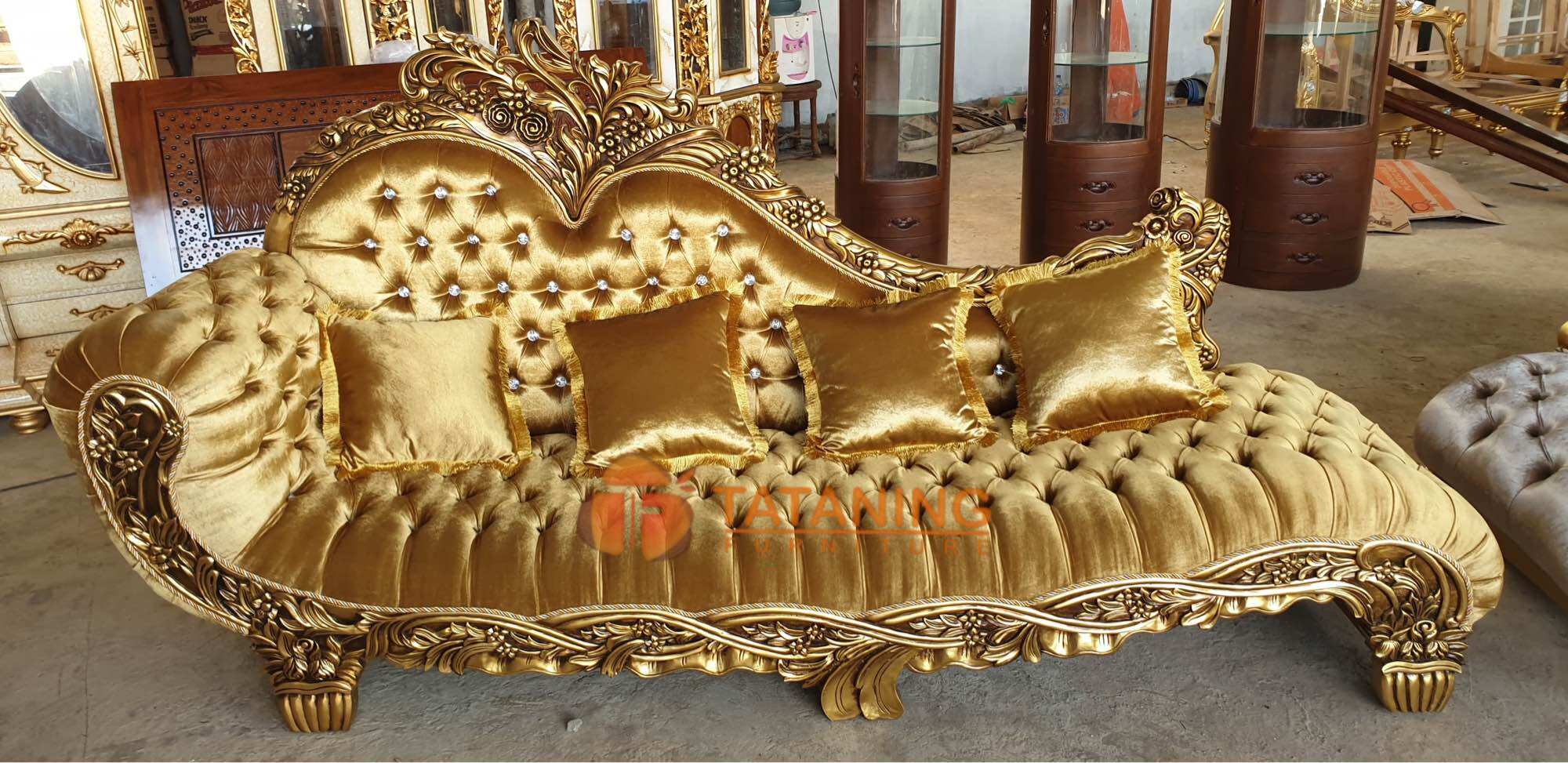 (WAJIB BACA DESKRIPSI) SOFA SANTAI TUNGGAL MAWAR PANJANG 250 cm KAYU ...