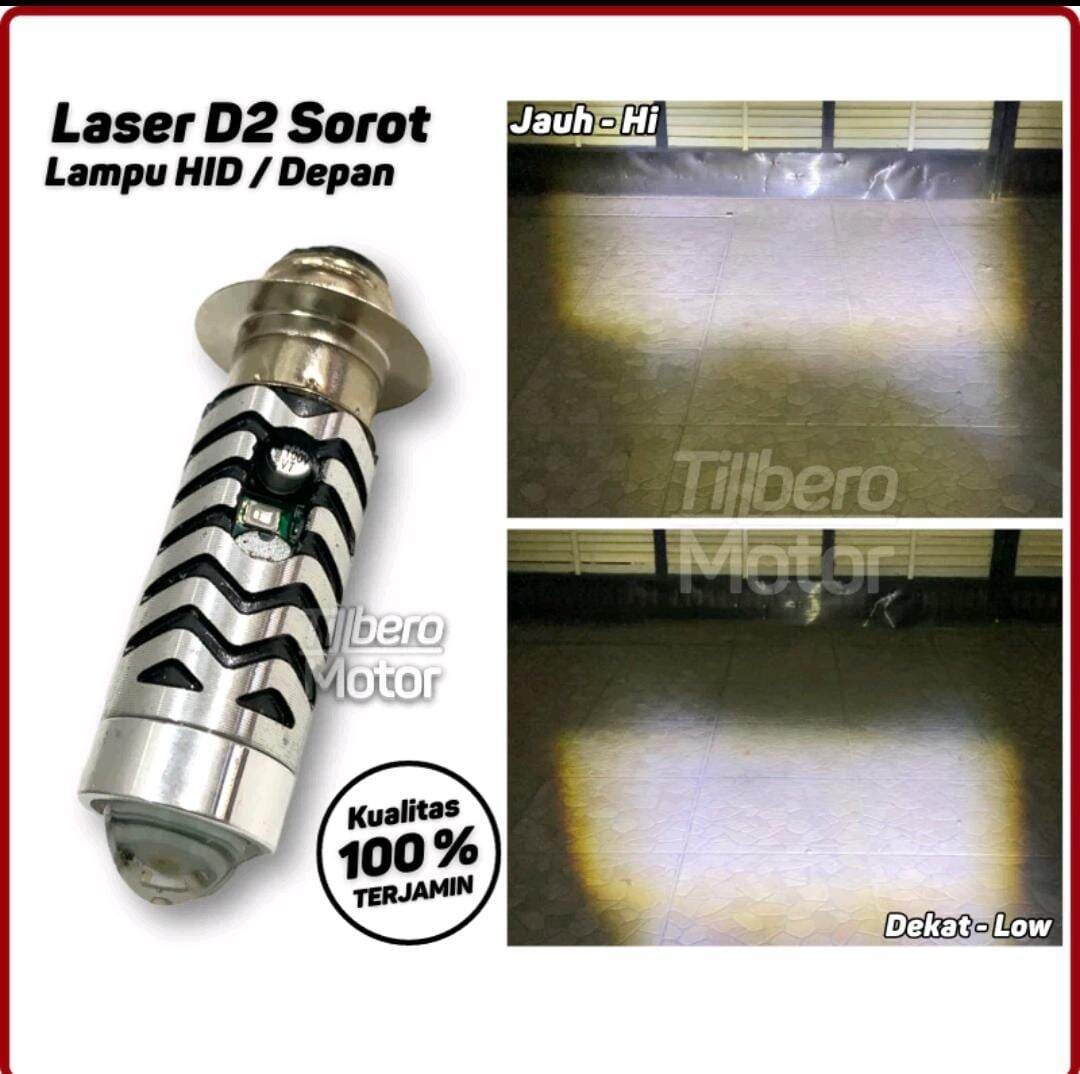 ( BISA COD ) PROMO LAMPU UTAMA MOTOR LED LASER D2 H6 P15D AC DC 9-80V ...