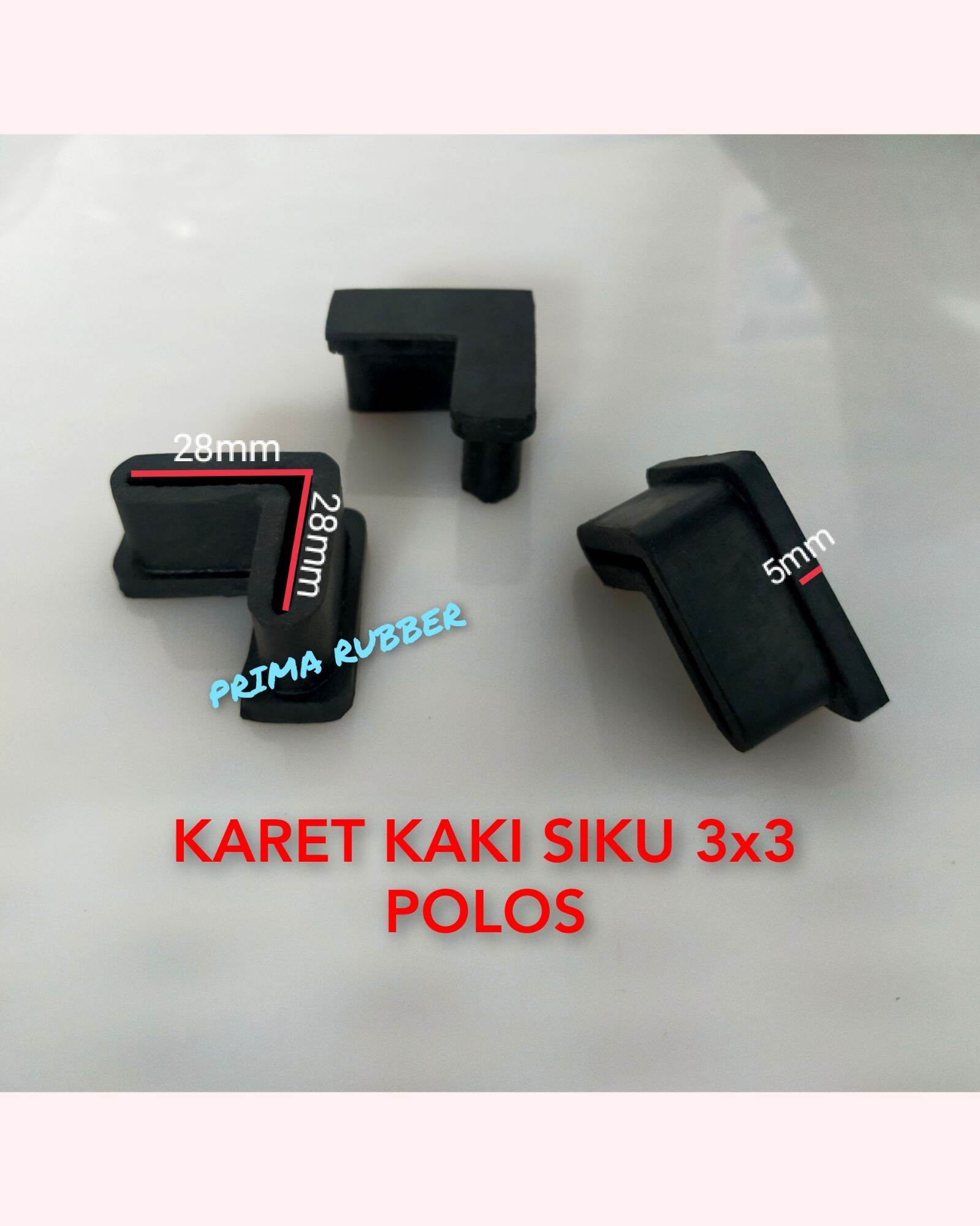 10pcs KARET KAKI SIKU 3x3 POLOS TIPIS KARET KAKI MEJA RAK KURSI BESI ...