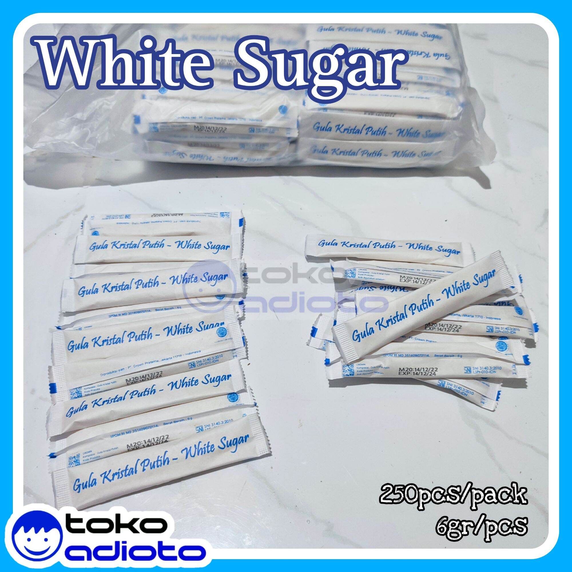 White Sugar Stick 6gr isi 250pcs / Gula Putih Kristal / Gula Pasir ...