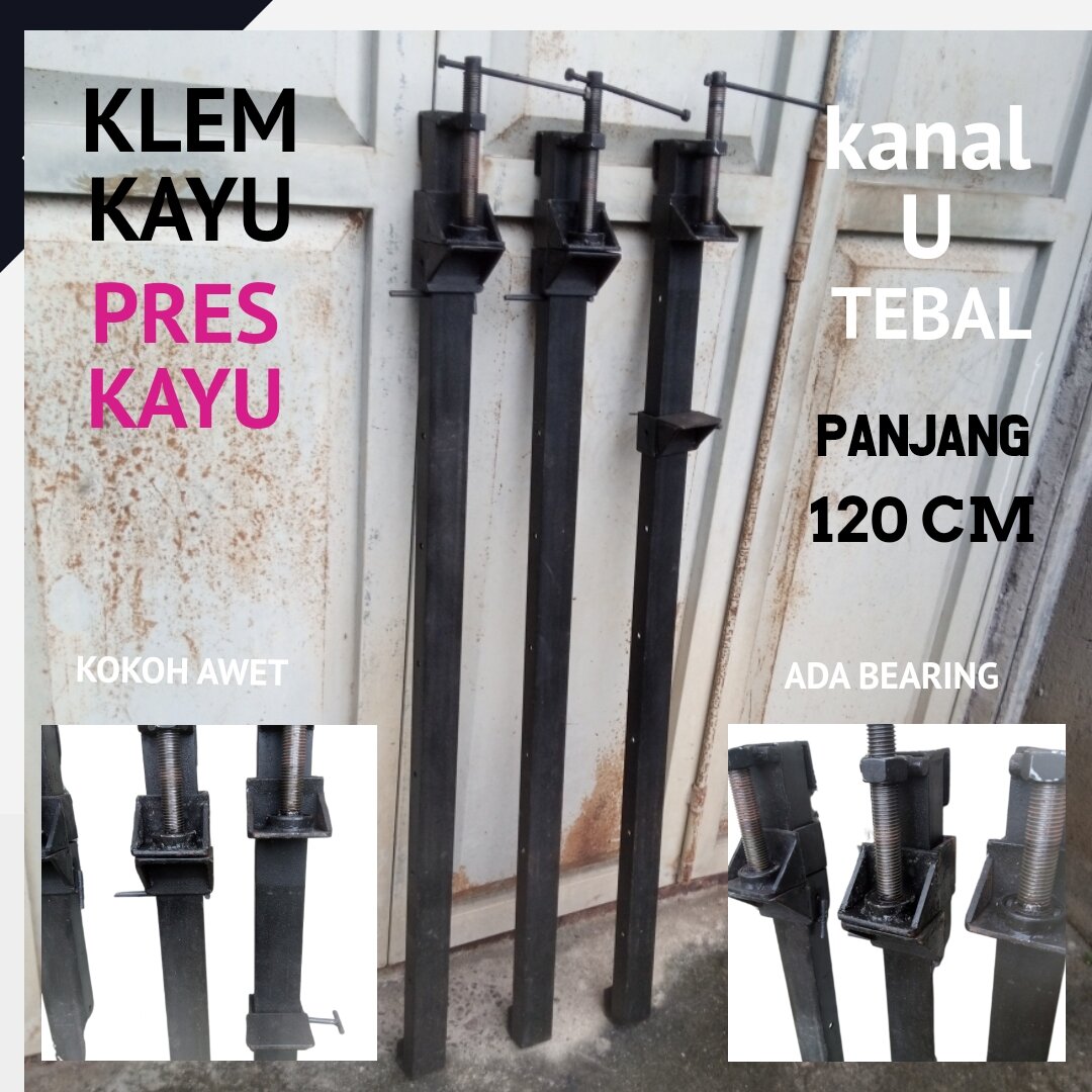 PENJEPIT KAYU / KLEM KAYU / CATOK KAYU PANJANG 120cm BESI KANAL U UNTUK ...