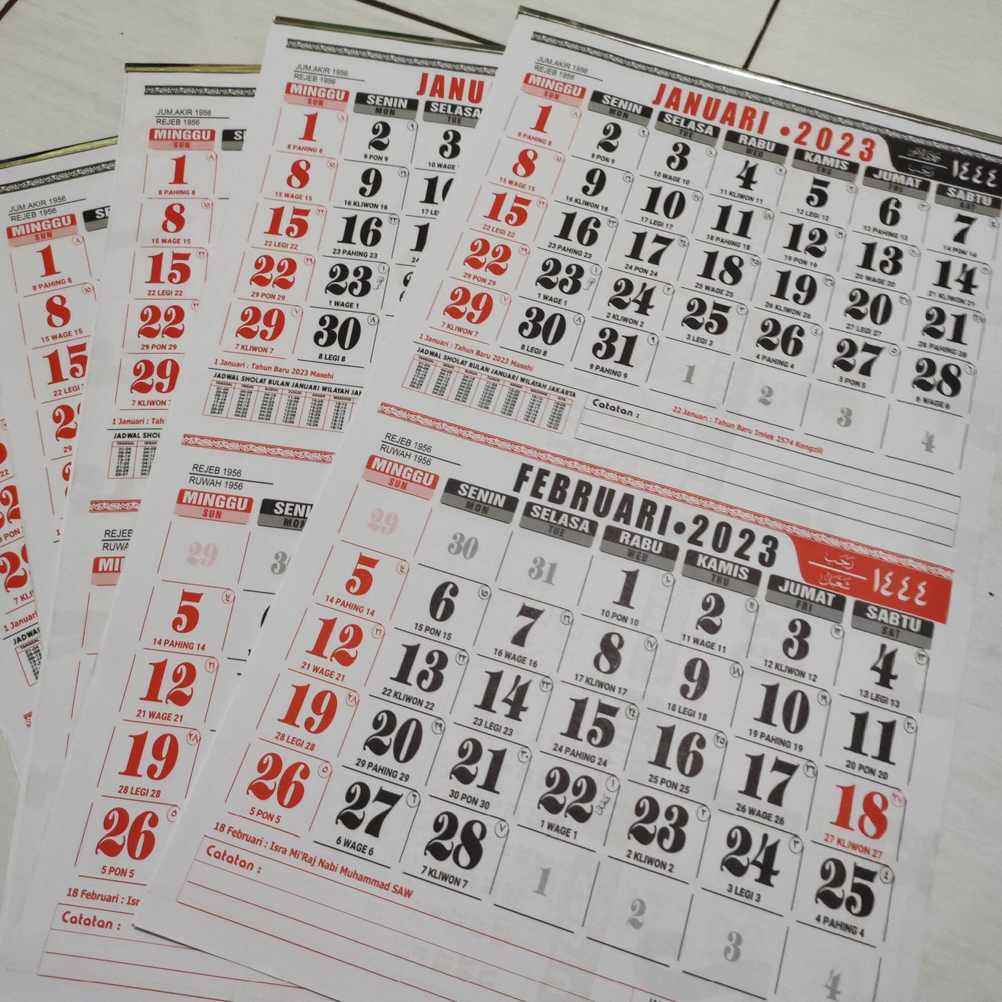 kalender kerja moneter 6 lbr paket 20 (Daur Ulang) harga gila | Lazada ...