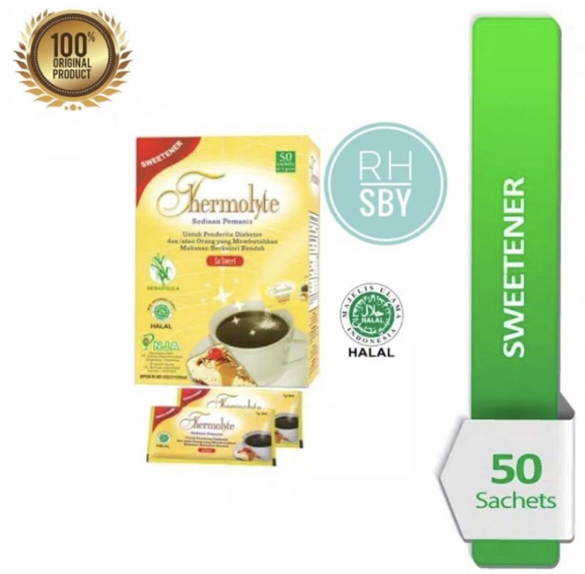 Thermolyte diet sugar isi 50 sachet / gula rendah kalori / gula diet ...