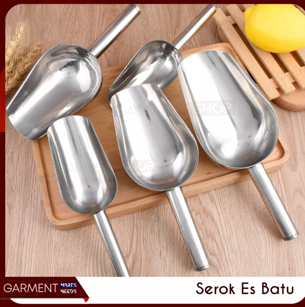 serokan serba guna ,stainlees steel/bida untuk es batu ,gula,tepung dll ...