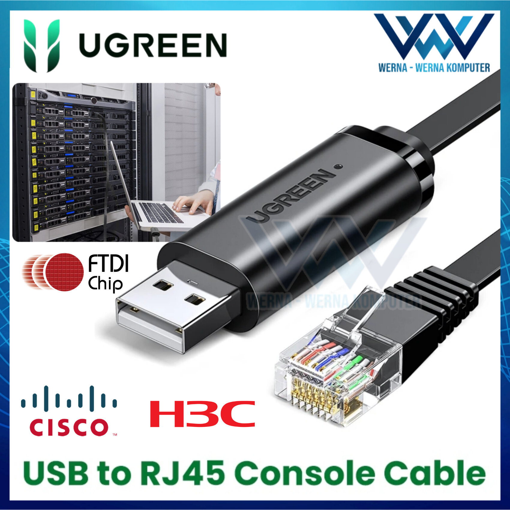 UGREEN USB to RJ45 Console Cable 50773 FTDI CHIP support Cisco HEC ...