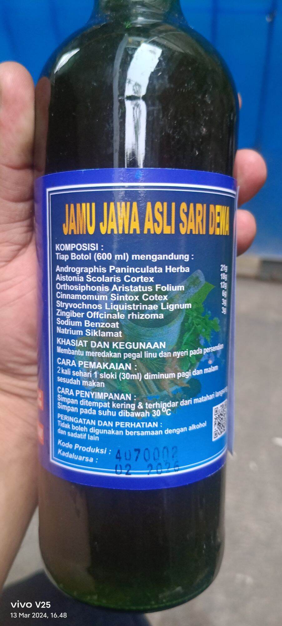 Jamu Jawa Asli Cap Sari Dewa - 600 mL - produk original pabrik | Lazada ...