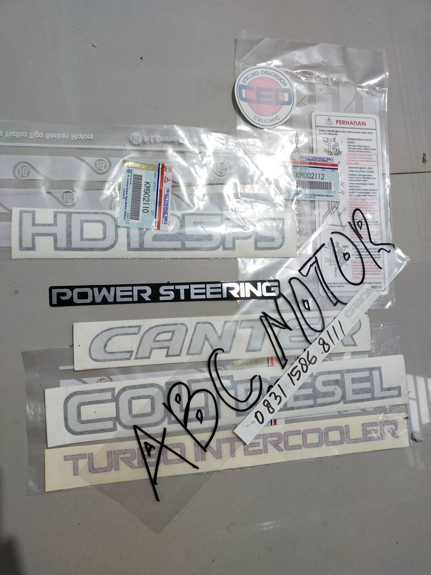 Stiker logo sticker set HD125PS Mitsubishi canter harga set. Seperti ...