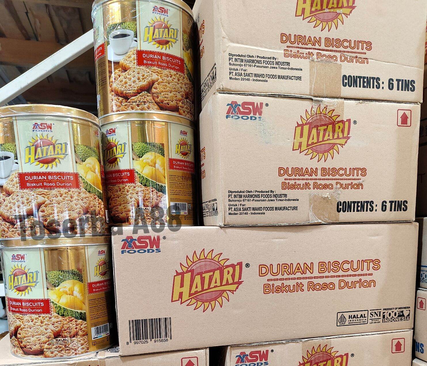 Biskuit hatari kaleng, biskuit rasa durian, rasa coklat, rasa chocopuff ...