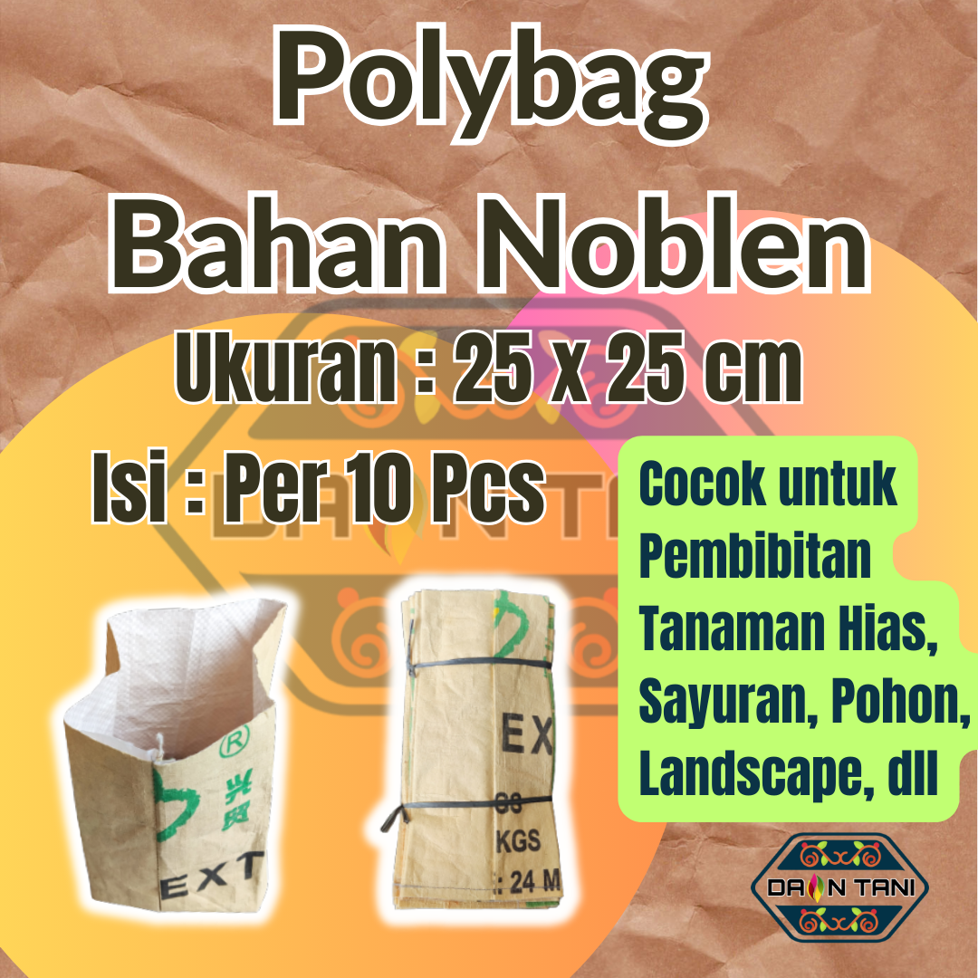 25 x 25 cm Polibag / Polibek / Polybag dari Bahan Karung Noblen untuk ...