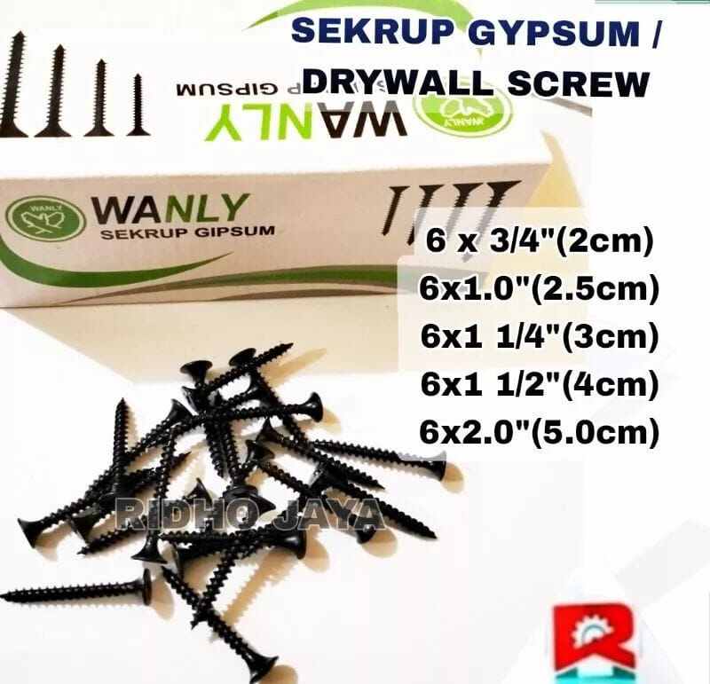 Sekrup Gypsum Skrup Gipsum Baja Drywall Screw 3/4 1 1¼ 1½ 2 inch ...