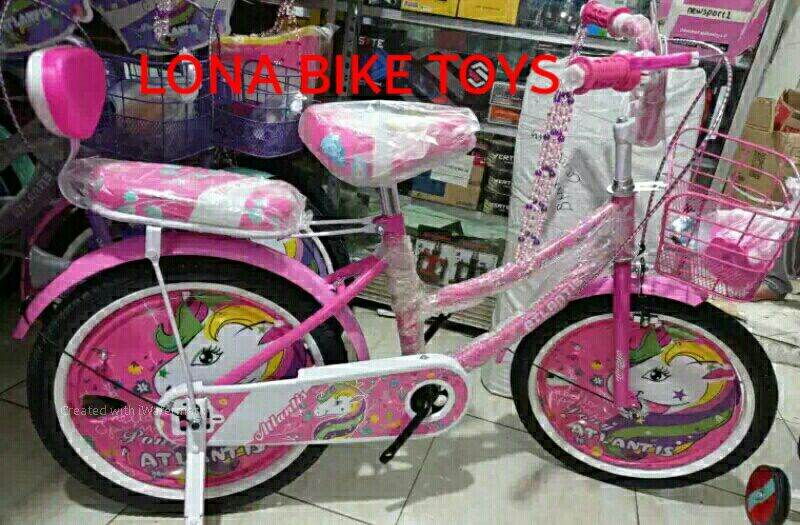 SEPEDA MINI CEWE BAN POMPA GAESS KUDA PONI 16 INCH PINK DAN UNGU ...