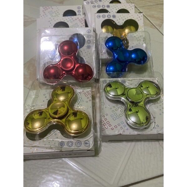 FIDGET SPINNER BESI TITANIUM / SPINNER BESI CHROME | Lazada Indonesia