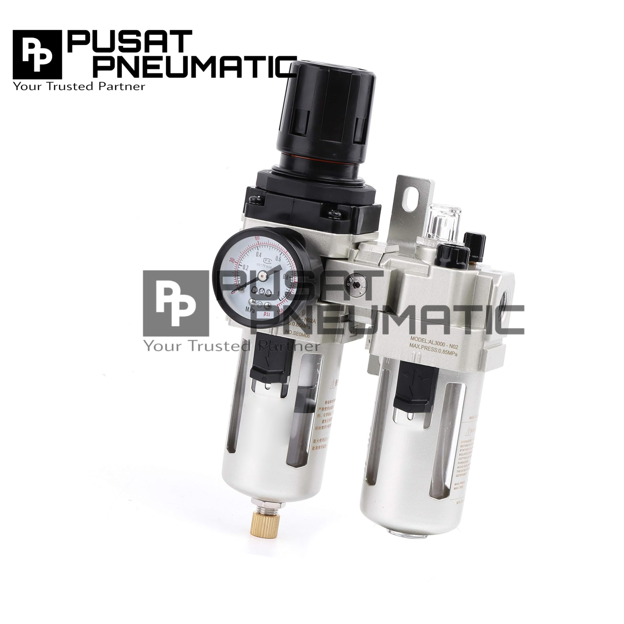 AC 3010-03 Air Service Unit Filter Regulator Lubricator Pneumatic Drat ...
