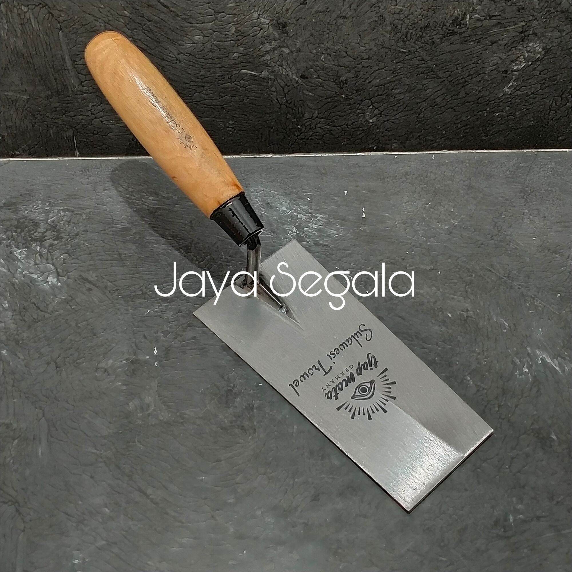 Sendok semen kotak 6 inch gagang kayu carbon steel Tjap Mata cetok ...