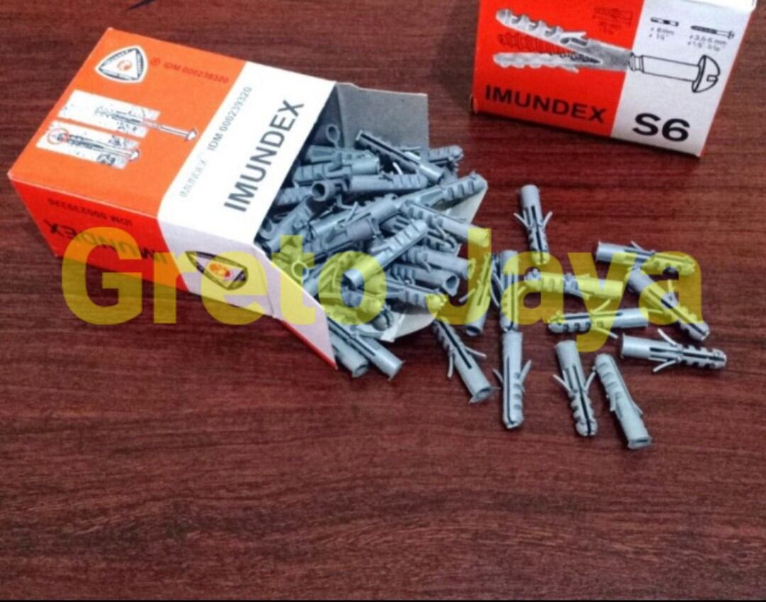 ( S6 IMUNDEX ) Nylon S 6 Plastik Dinding Cor Sekrup Nilon Penguat ...