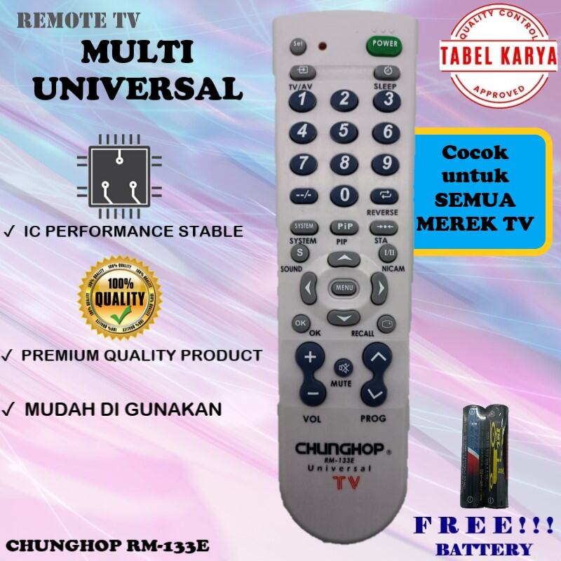 REMOTE REMOT TV TABUNG UNIVERSAL RM-133E CHUNGHOP ORIGINAL ASLI ...