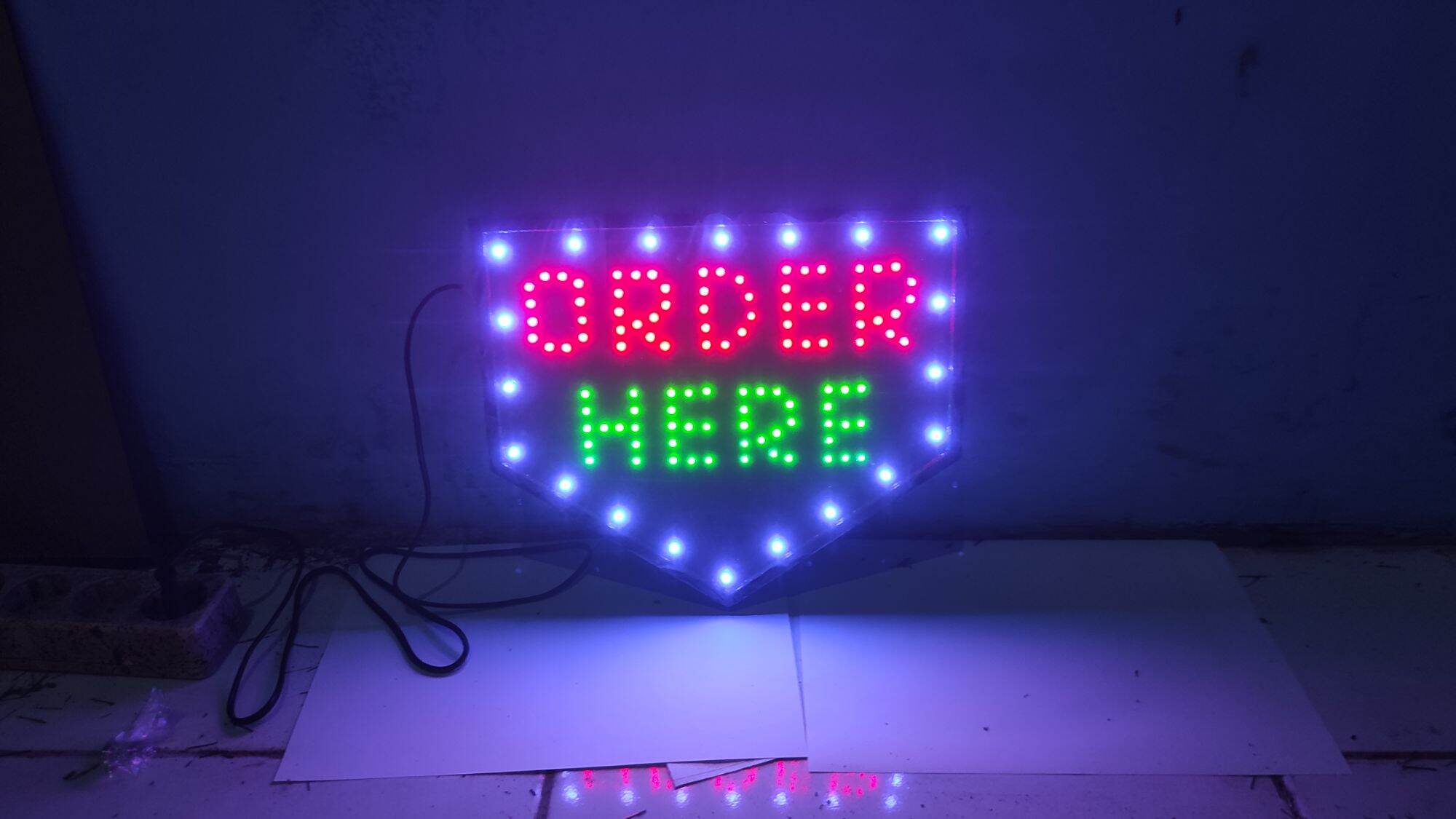 papan lampu LED tulisan ORDER HERE bentuk panah new | Lazada Indonesia
