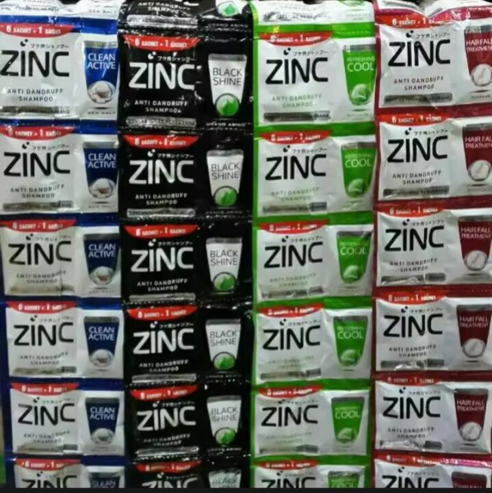 ZINC SHAMPOO RENTENG (ISI 2BARIS 24sachet)-Zinc Anti Dandruff Shampoo ...