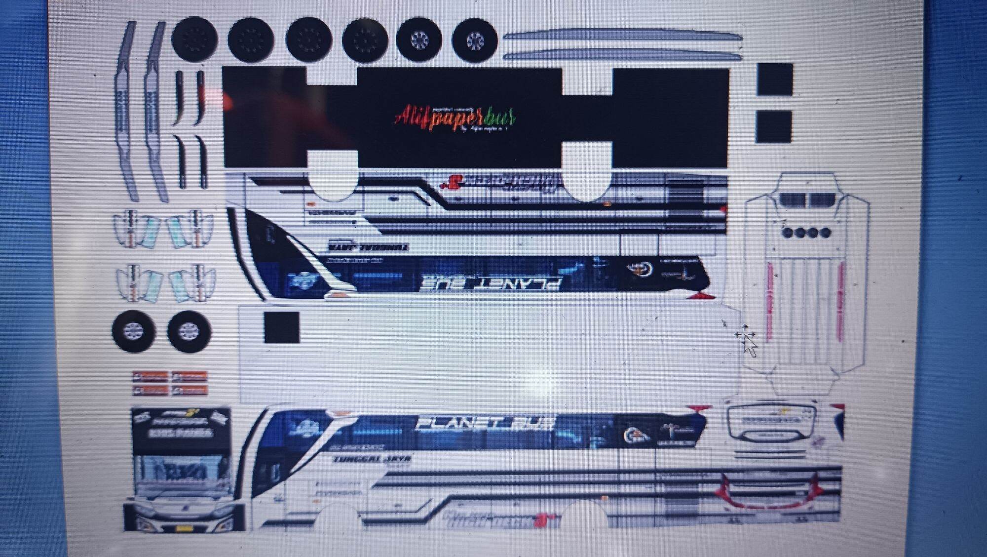 bus papercraft,bahan membuat mainan bus, mainan anak,bahan kertas 80 ...