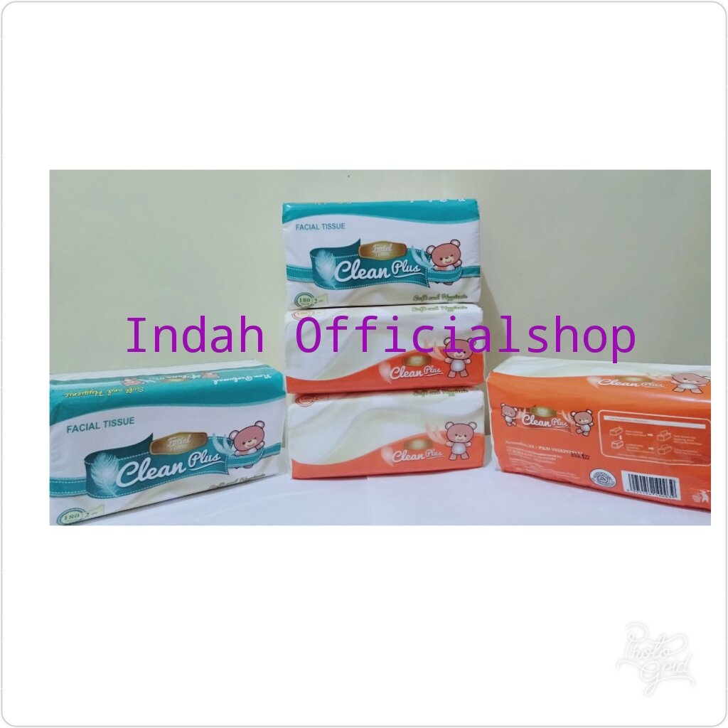 Tissue clean plus 180shett 2ply setara dengan tissue Nice halus dan ...