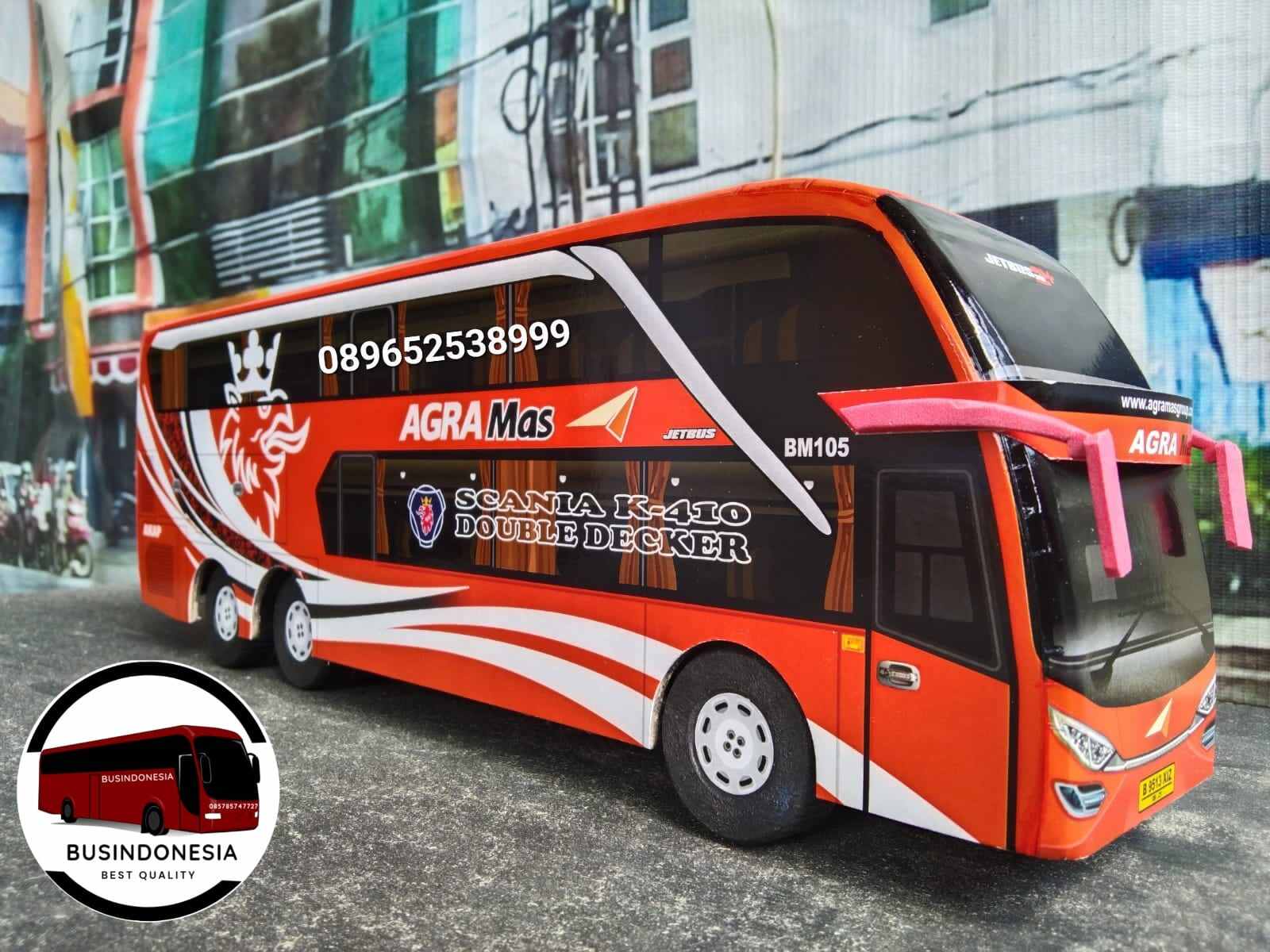 Miniatur bus bis mainan agra mas scania double decker + REMOTr | Lazada ...