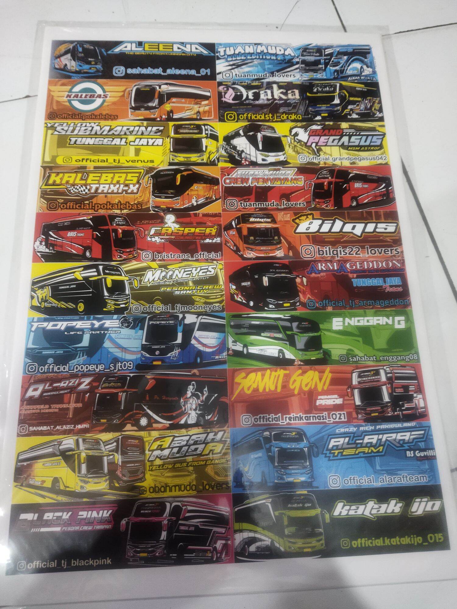1LEMBAR STIKER LOGO BUS BASURU UKURAN JUMBO / 1LEMBAR STIKER JUMBO ISI ...