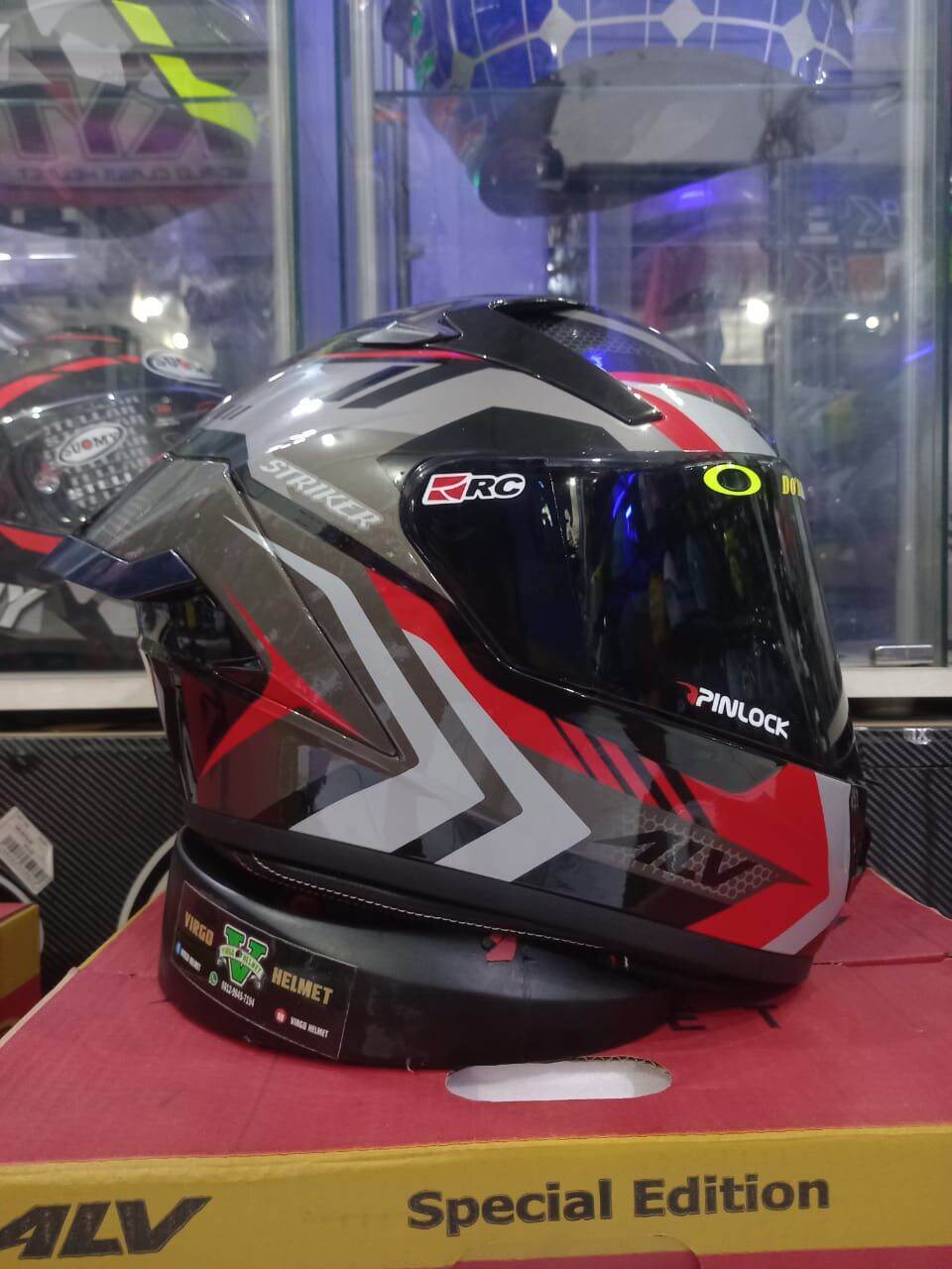 HELM ALV GENESIS RED MOTIF STRIKER PAKET GANTENG ORIGINAL SNI | Lazada ...