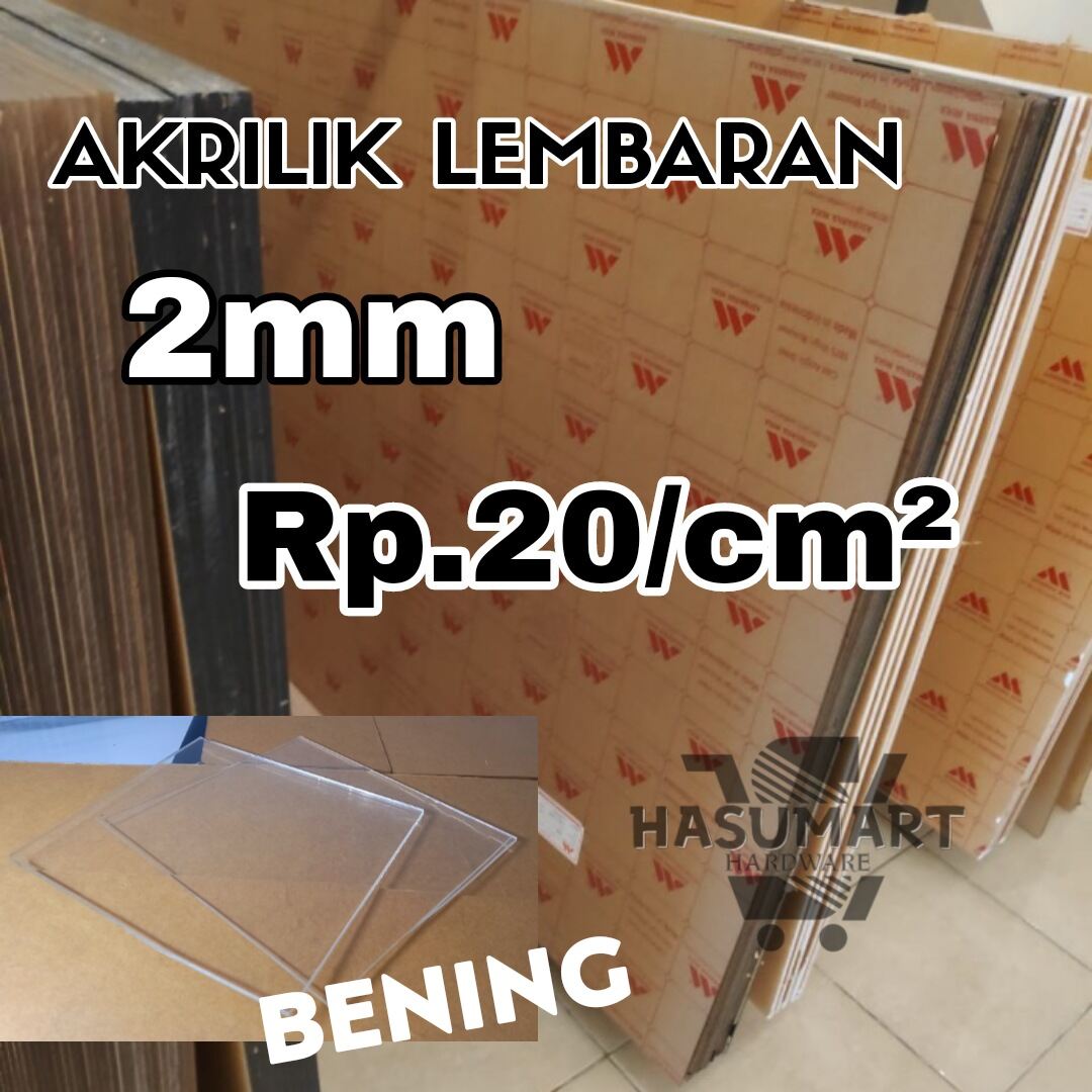 Akrilik lembaran 2mm Bening Custom / Ukuran Bebas Request (Acrylic ...